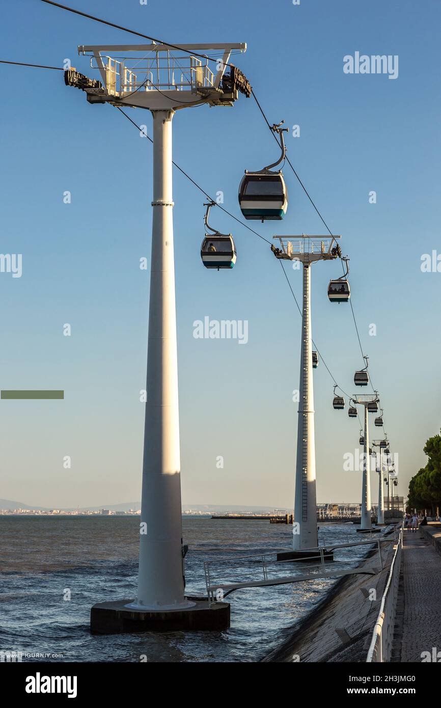 Aerial tramway in Lisbon Stock Photo - Alamy