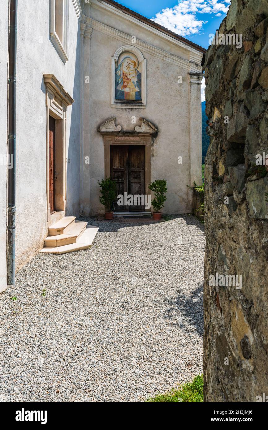 South Tyrol. Ancient city of Chiusa. Fortress and spirituality Stock ...