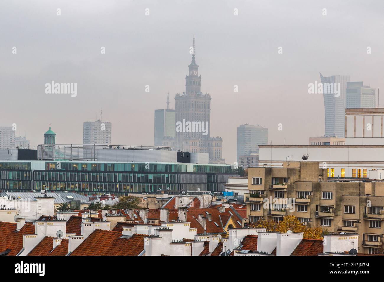 Warsaw royal castle aerial hi-res stock photography and images - Alamy