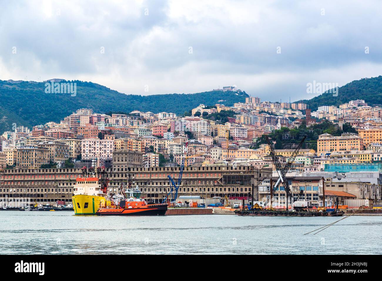 Port of Genoa in Italy Stock Photo - Alamy