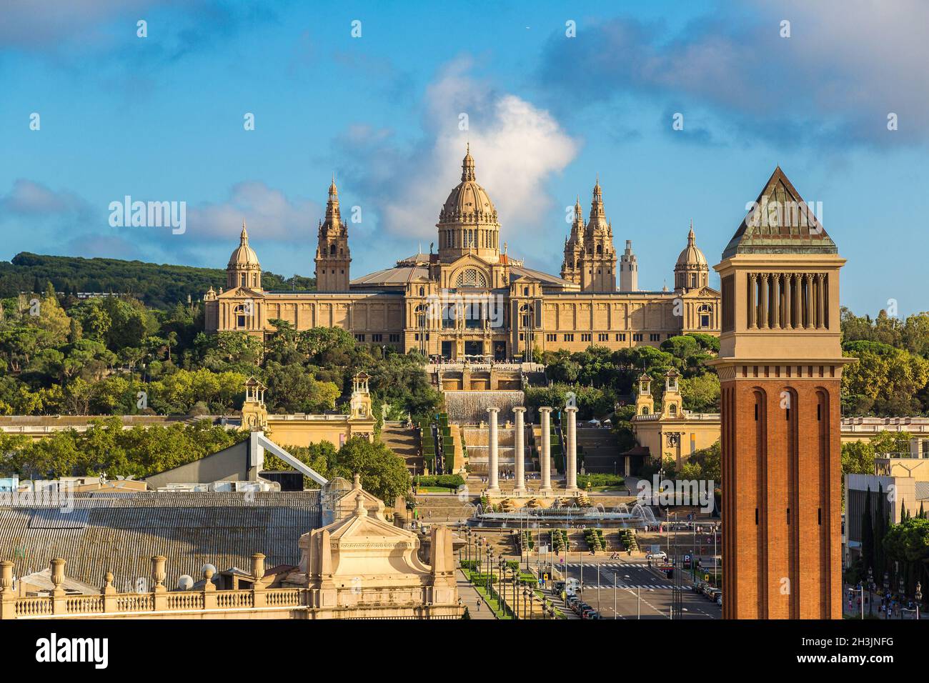 Aerial view of the center of barcelona hi-res stock photography and ...