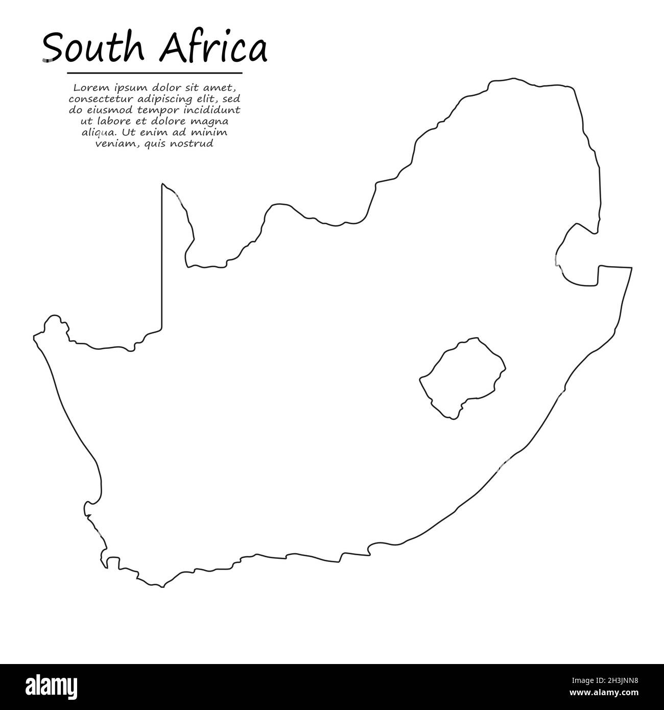Simple Outline Map Of South Africa Vector Silhouette In Sketch Line simple-outline-map-of-south-africa-vector-silhouette-in-sketch-line