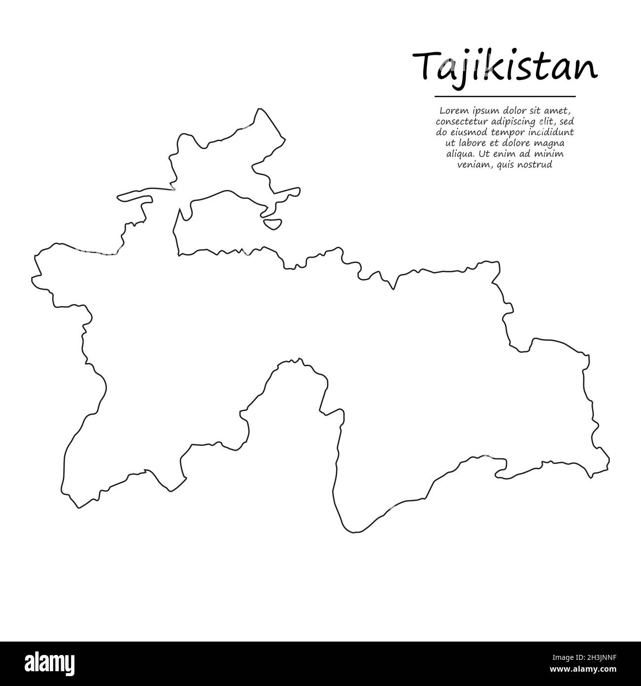 Tajikistan map vector Black and White Stock Photos & Images - Alamy