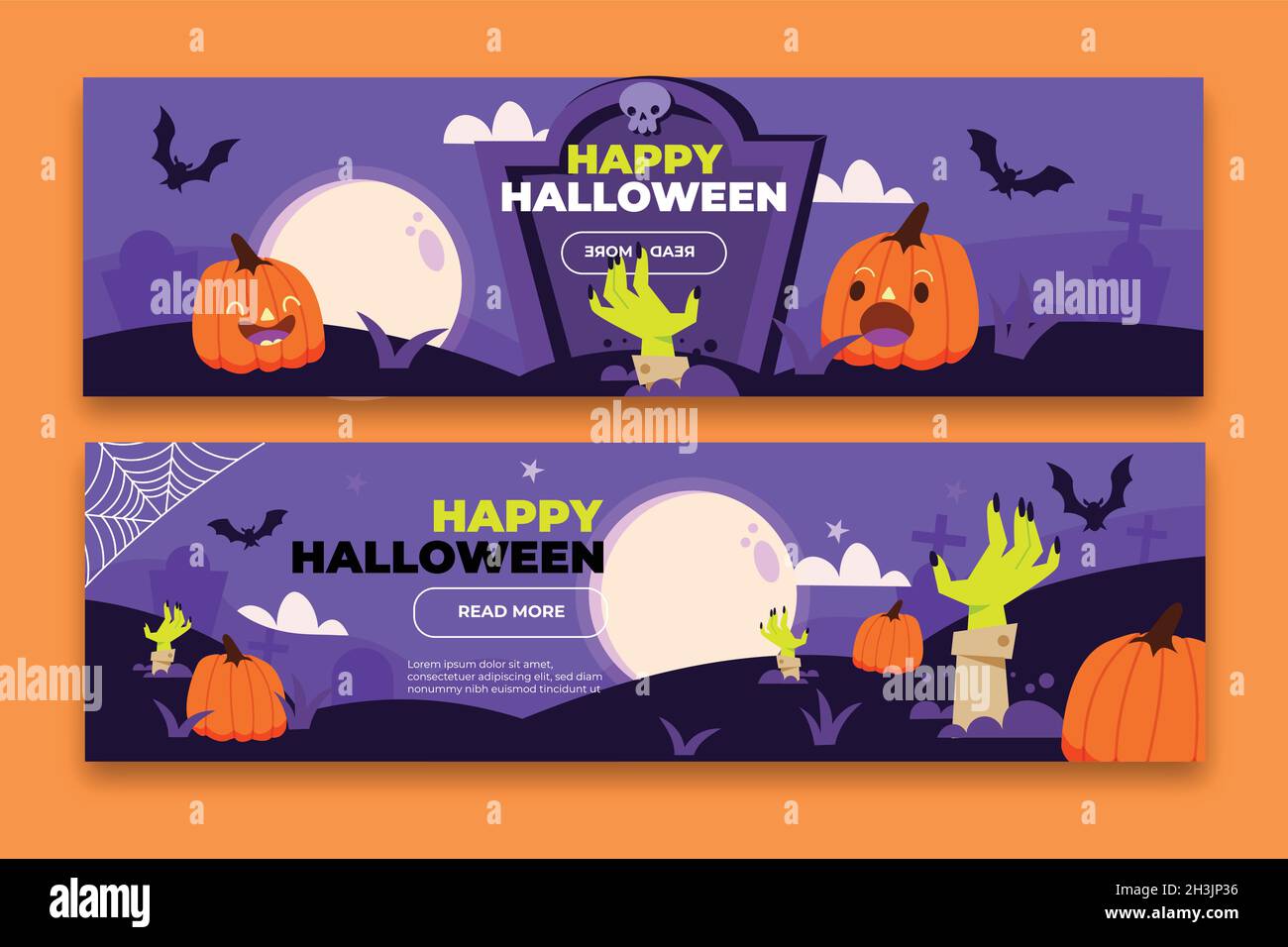 Halloween horizontal banners hi-res stock photography and images - Alamy