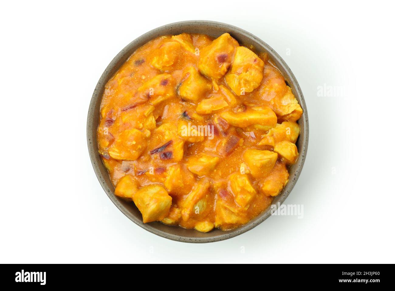 Chicken tikka in bowl isolated on white background Stock Photo - Alamy