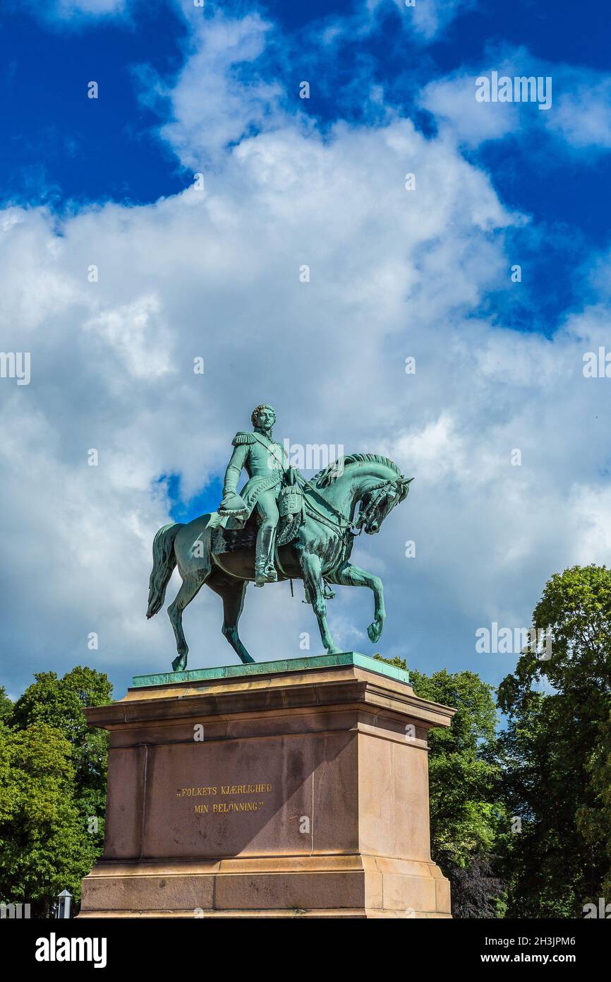 Statue of king Carl Johan XIV in Oslo Stock Photo - Alamy