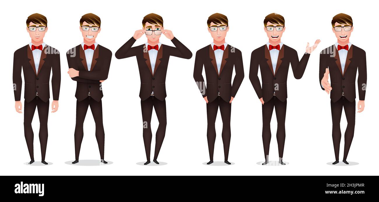 Businessman formal character vector set. Business man characters ...