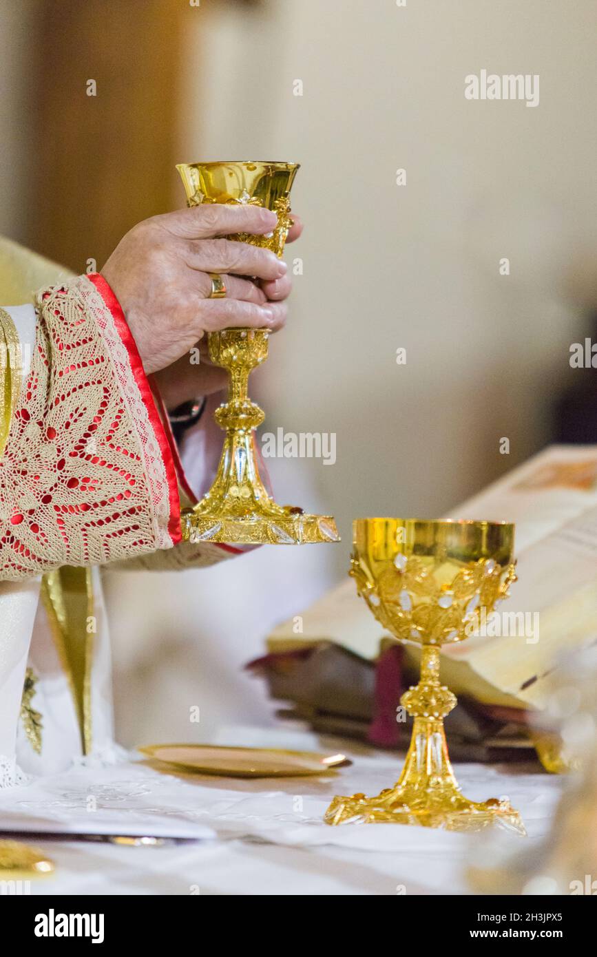 During the communion Stock Photo - Alamy