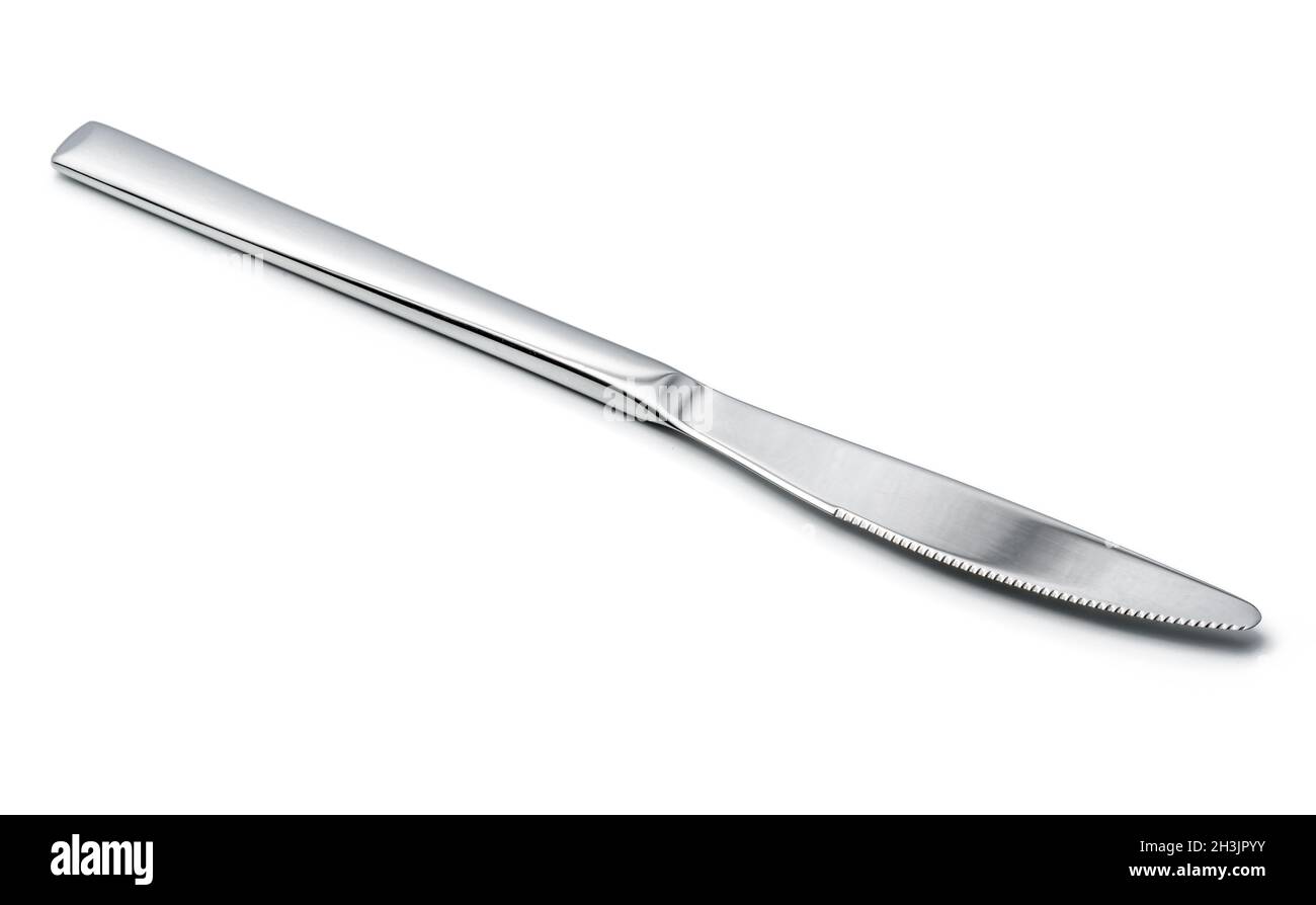 Stainless steel knife isolated on white background Stock Photo - Alamy