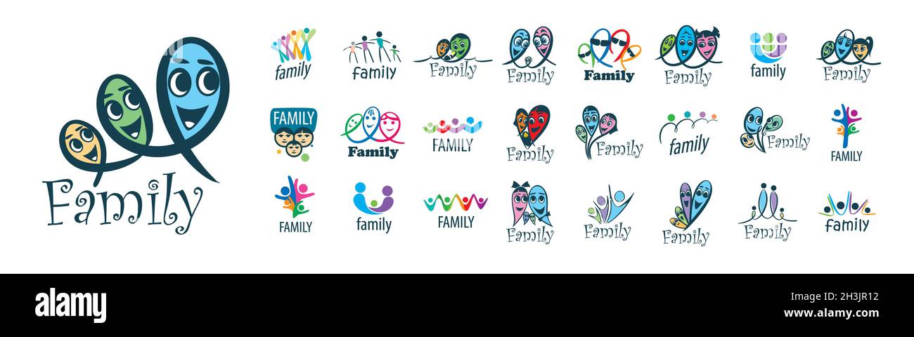 A set of vector Family logos on a white background Stock Vector Image ...