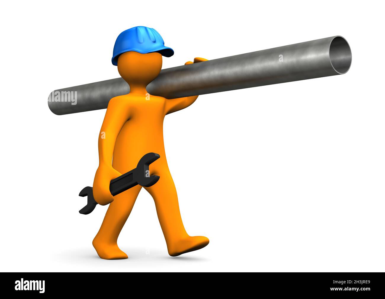 Plumber Blue Helmet Stock Photo - Alamy