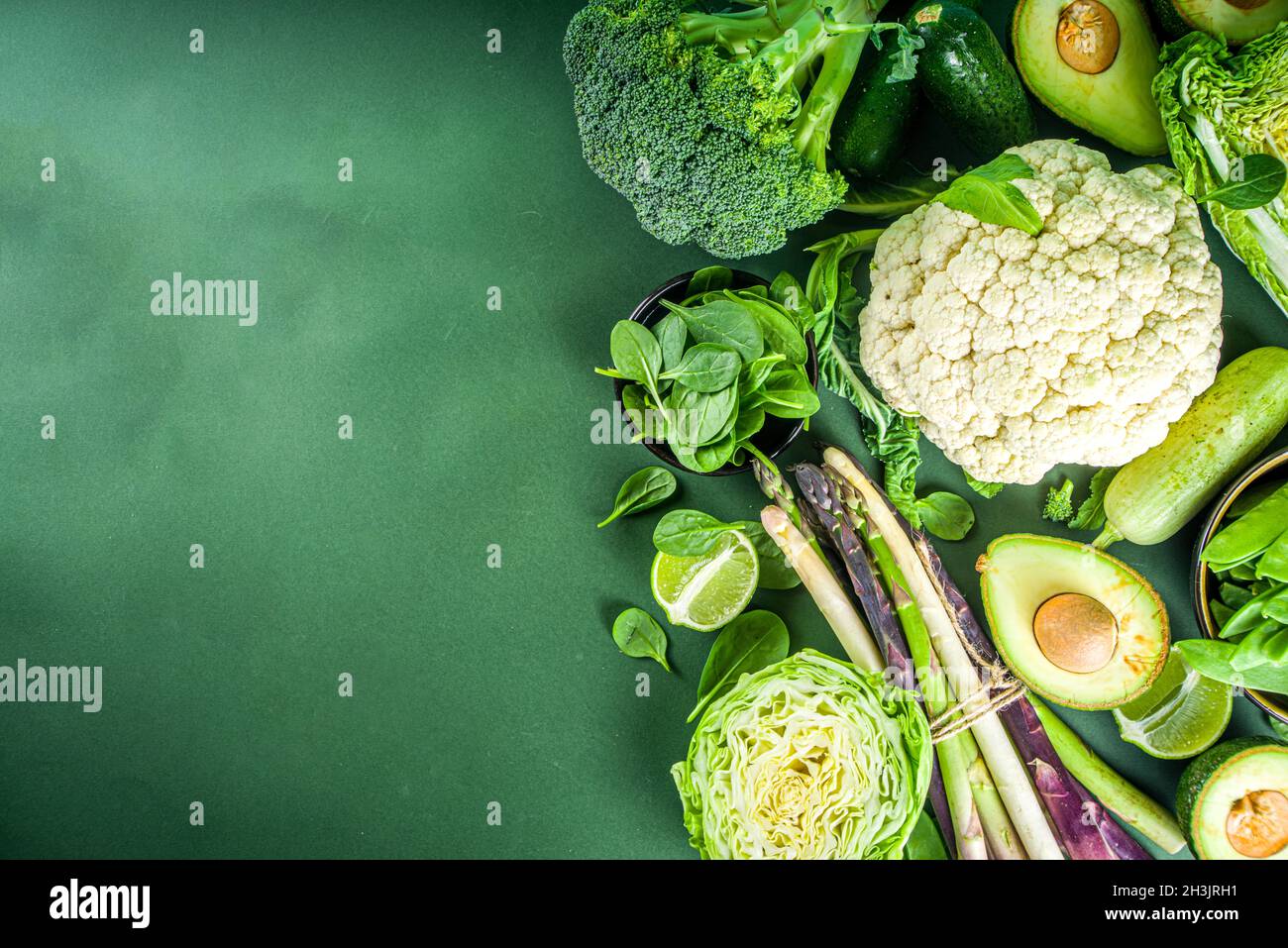 Healthy Diet Spring food background. Assortment of fresh raw organic ...
