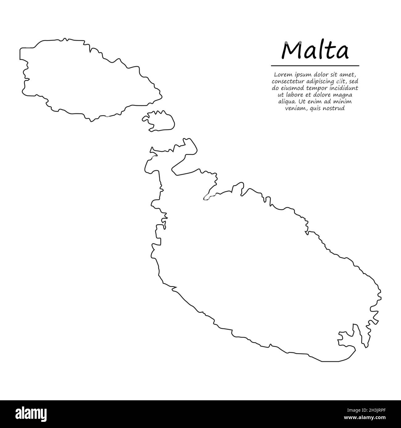 Map Of Malta Vintage Black and White Stock Photos & Images - Alamy