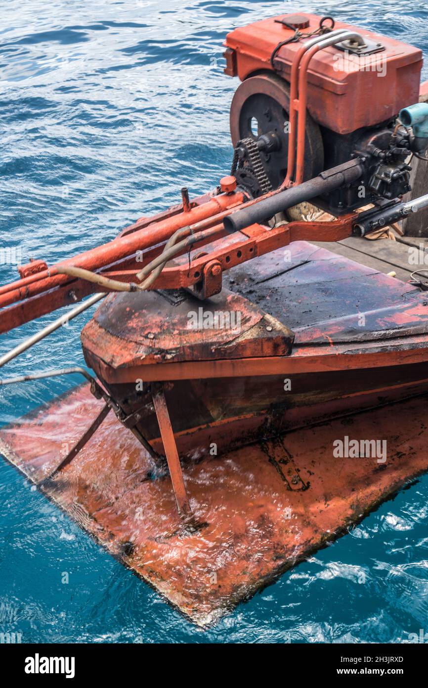Engine of long-tailed boat Stock Photo - Alamy