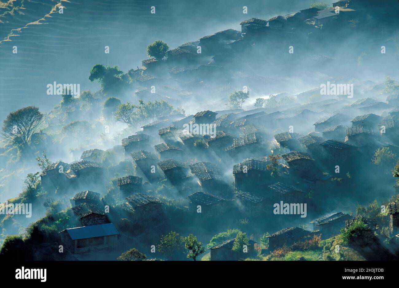 Nepal, Gorkha area, Gurung village of Laprak Stock Photo - Alamy