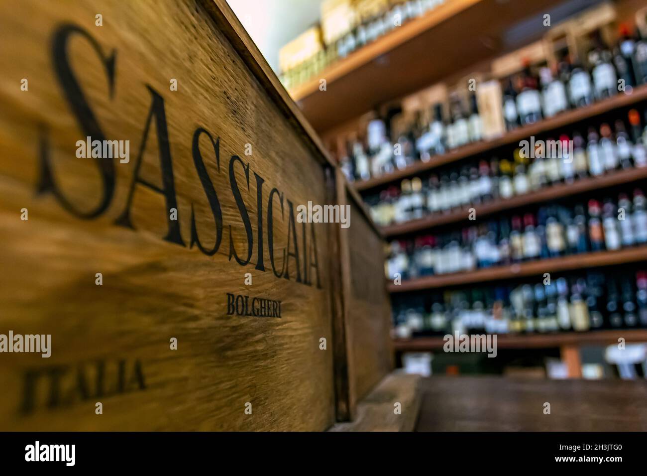 Signboard wrote Sassicaia Wine Stock Photo - Alamy
