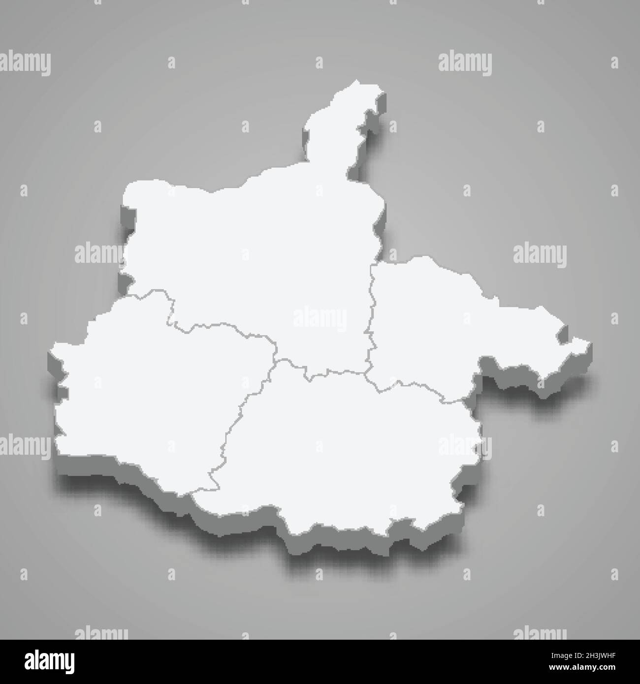 3d isometric map of Ardennes is a department in France, vector ...