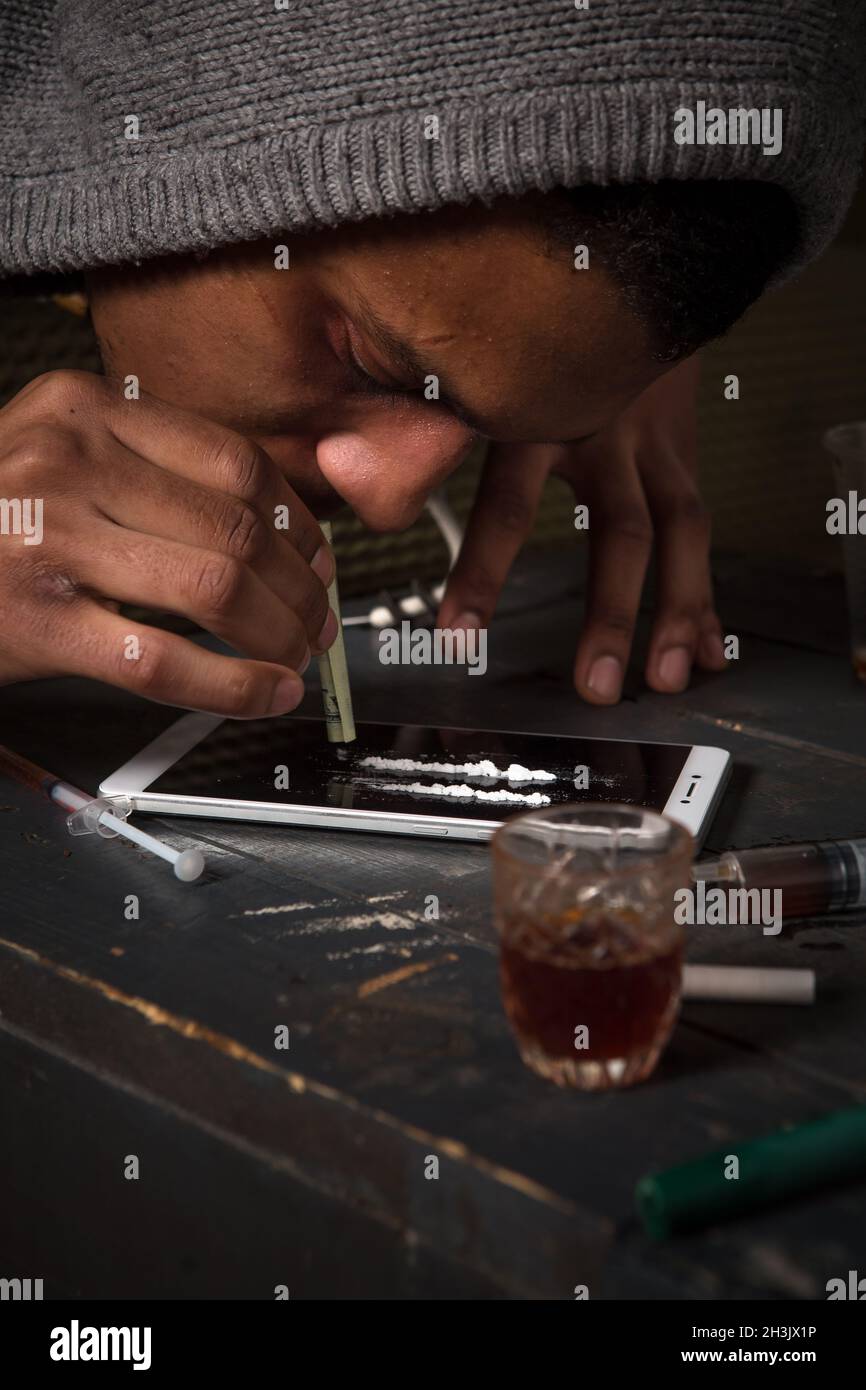 Narcotics and drugs concept Stock Photo - Alamy