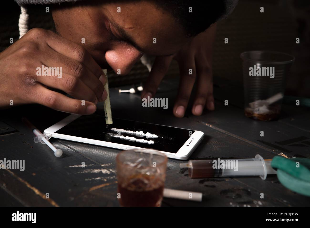 Narcotics and drugs concept Stock Photo - Alamy