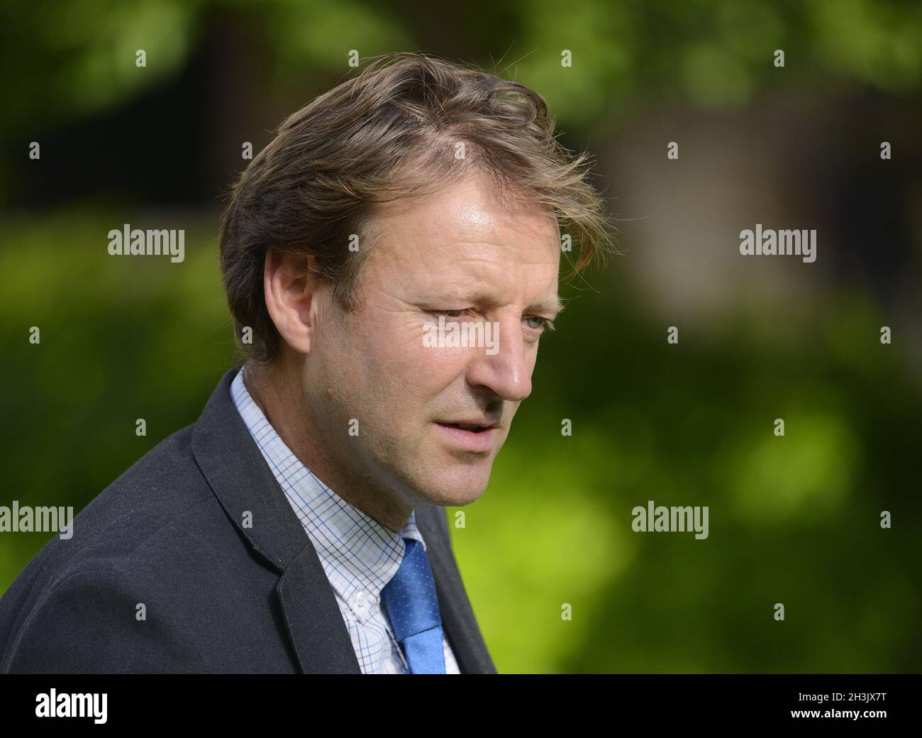 Derek Thomas MP (Conservative: St Ives) on College Green, Westminster ...