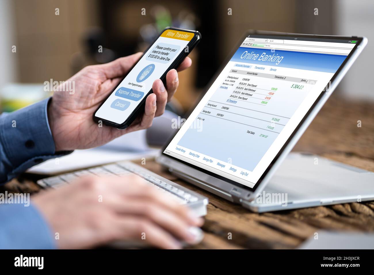 Online Bank Ecommerce Money Transfer 2 Factor Authentication Stock ...