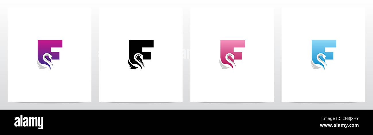 Swan On Letter Logo Design F Stock Vector Image & Art - Alamy