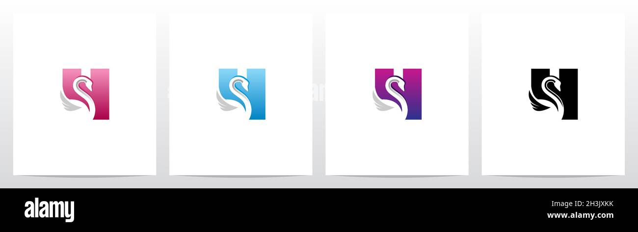 Swan On Letter Logo Design H Stock Vector Image & Art - Alamy