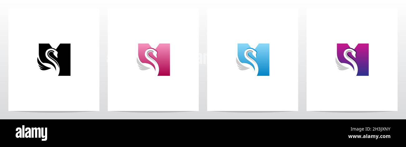 Swan On Letter Logo Design M Stock Vector Image & Art - Alamy