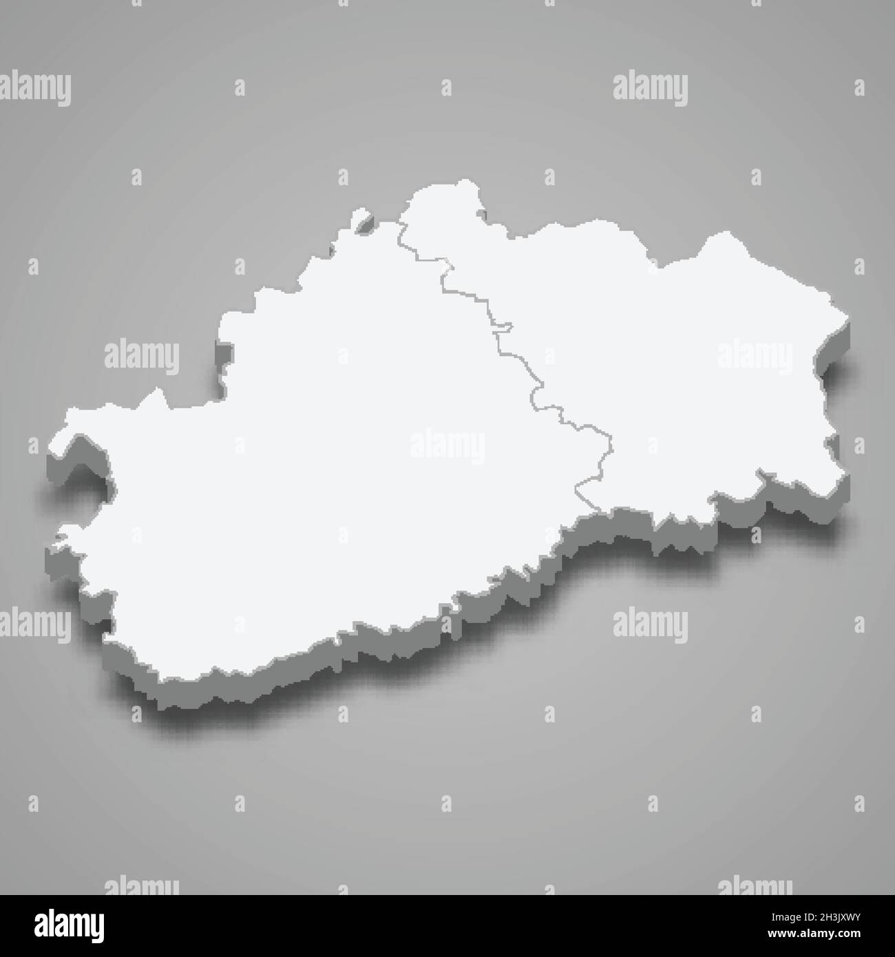 3d isometric map of Haute-Saone is a department in France, vector ...