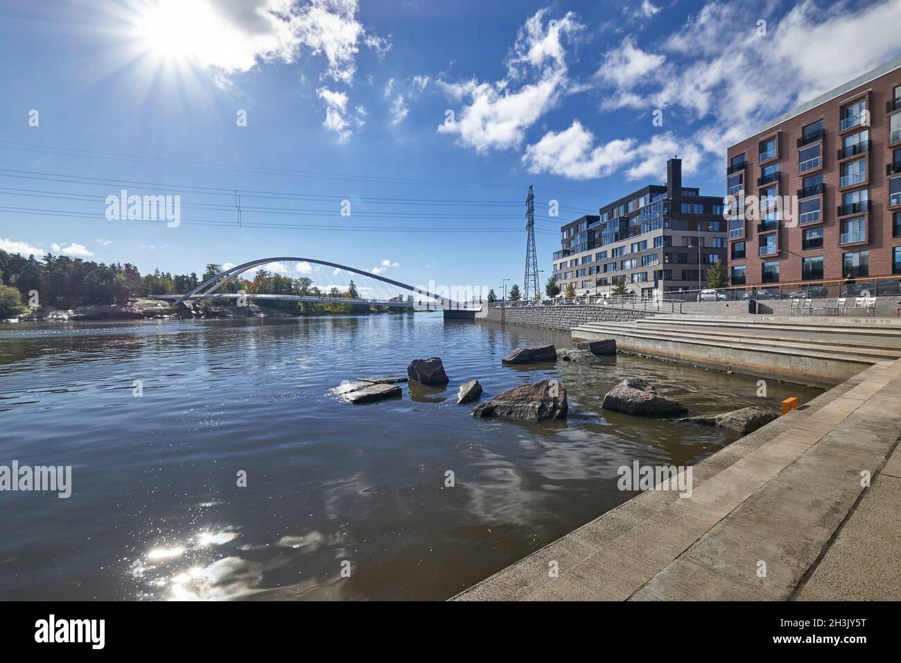 The embankment in the Kalasatama Neighborhood of Helsinki, Finland ...