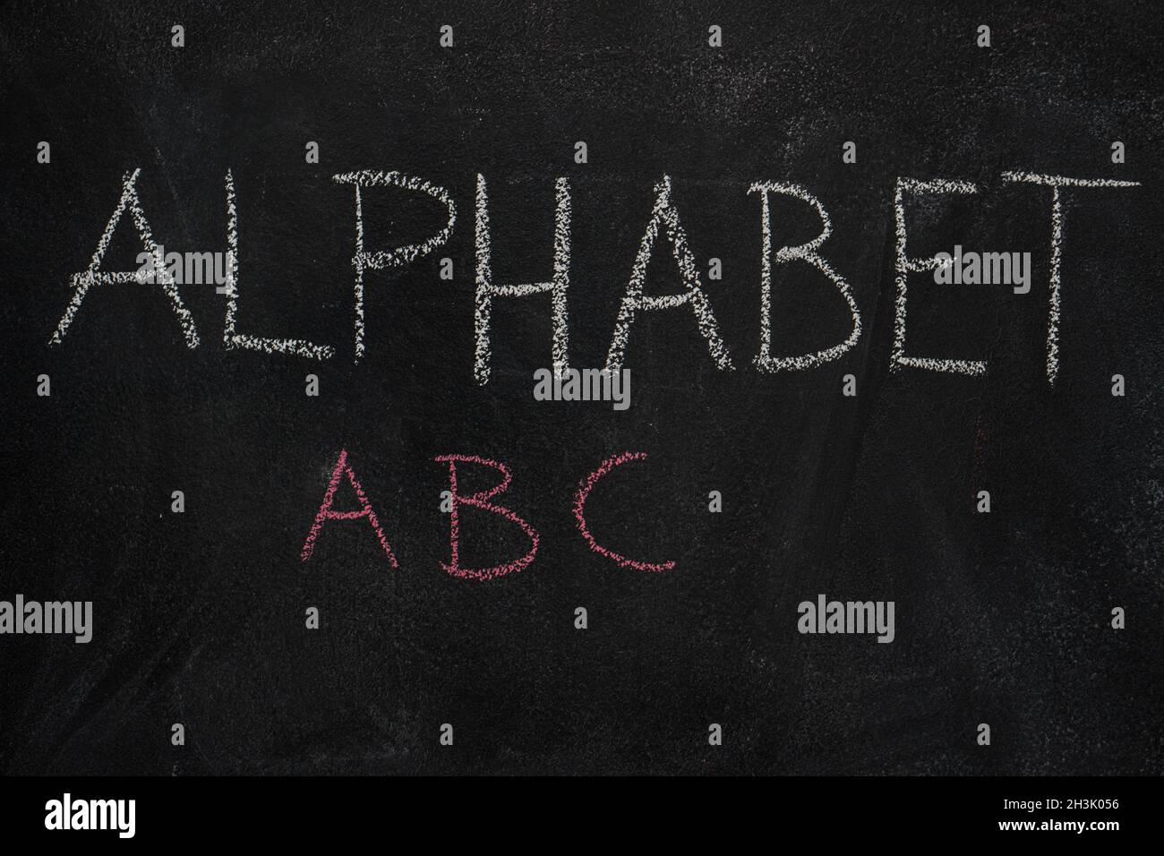 Alphabet word and first three letters on black chalkboard Stock Photo ...