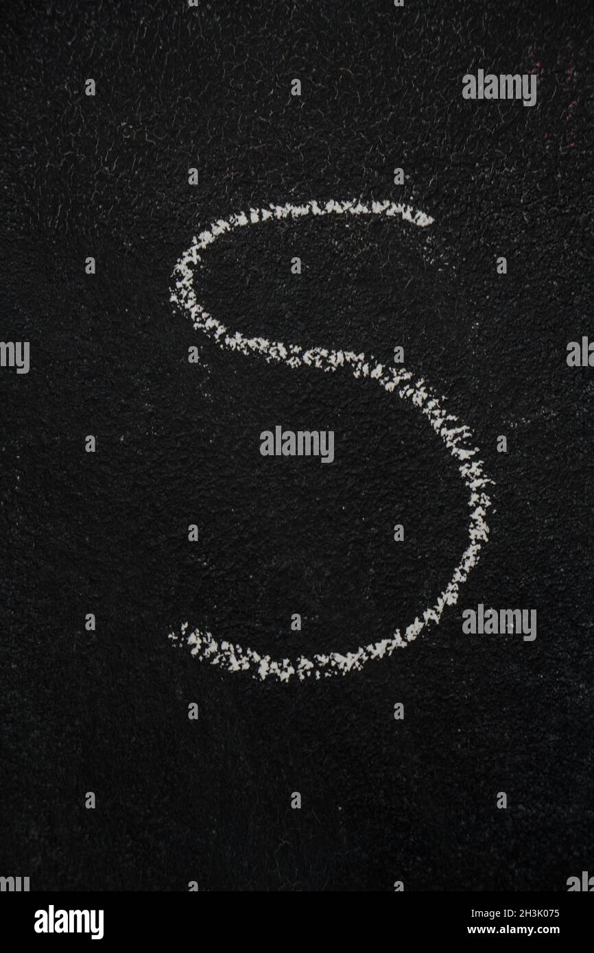 Letter S on black chalkboard Stock Photo - Alamy