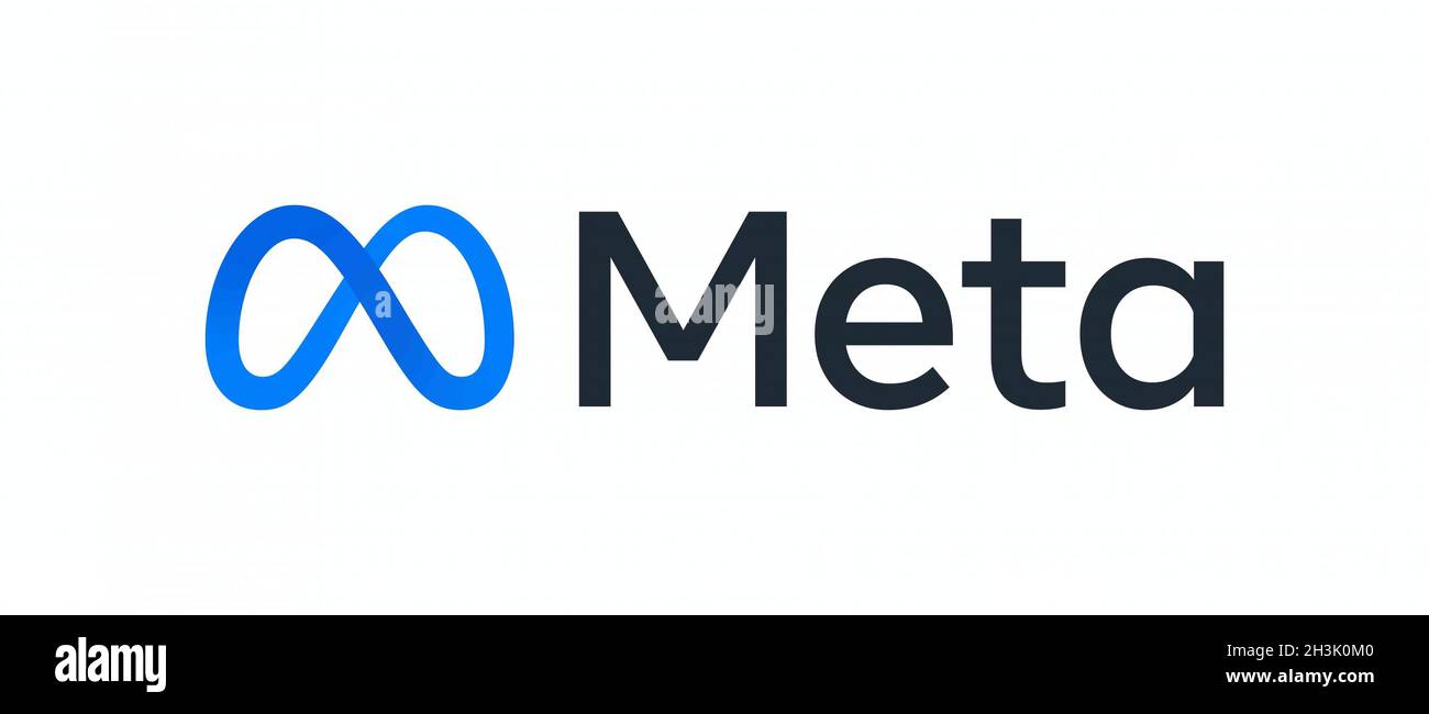 Meta new logo. Facebook redesigned and rebranded name Stock Photo - Alamy