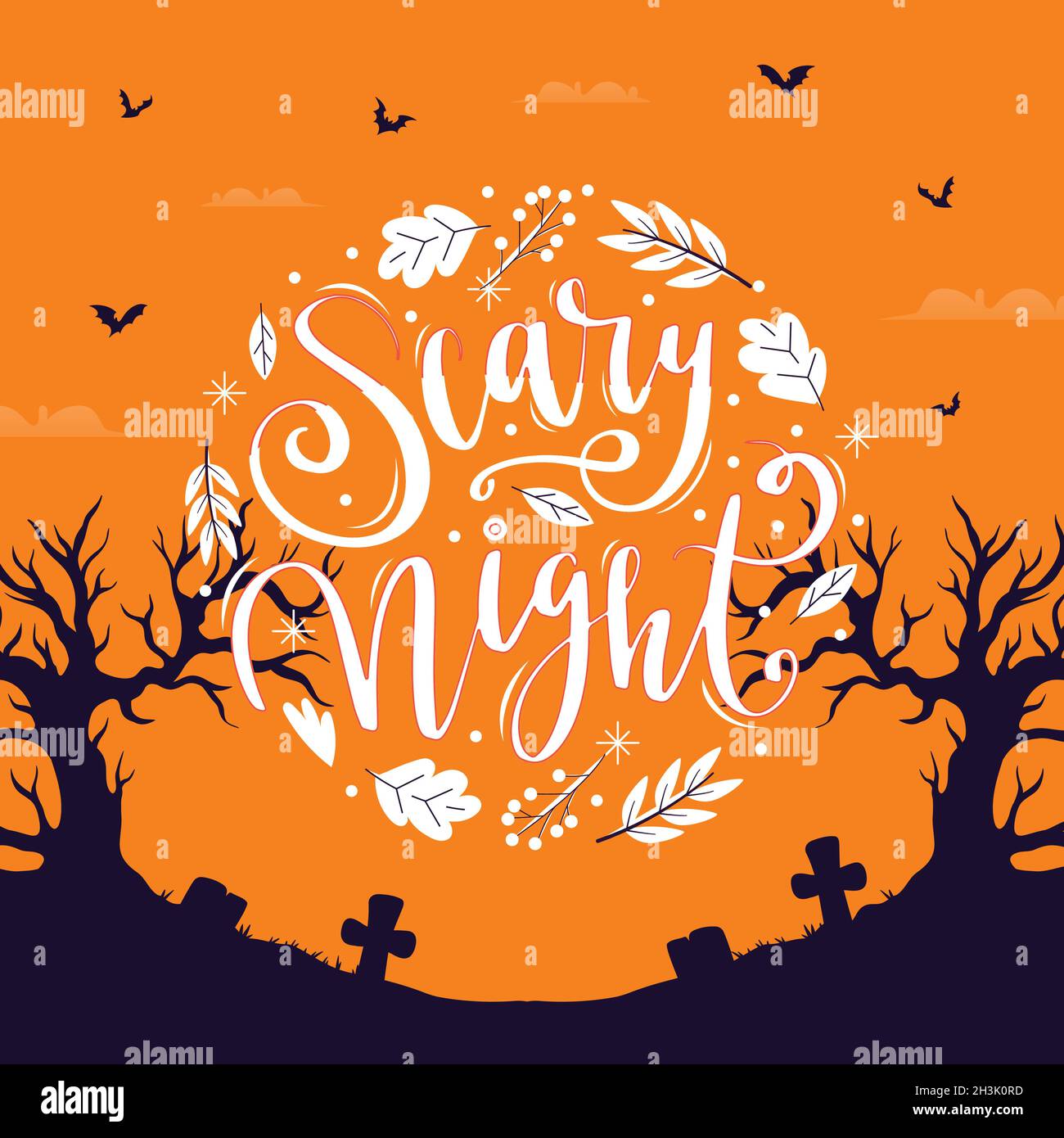 hand drawn halloween lettering vector design illustration Stock Vector ...