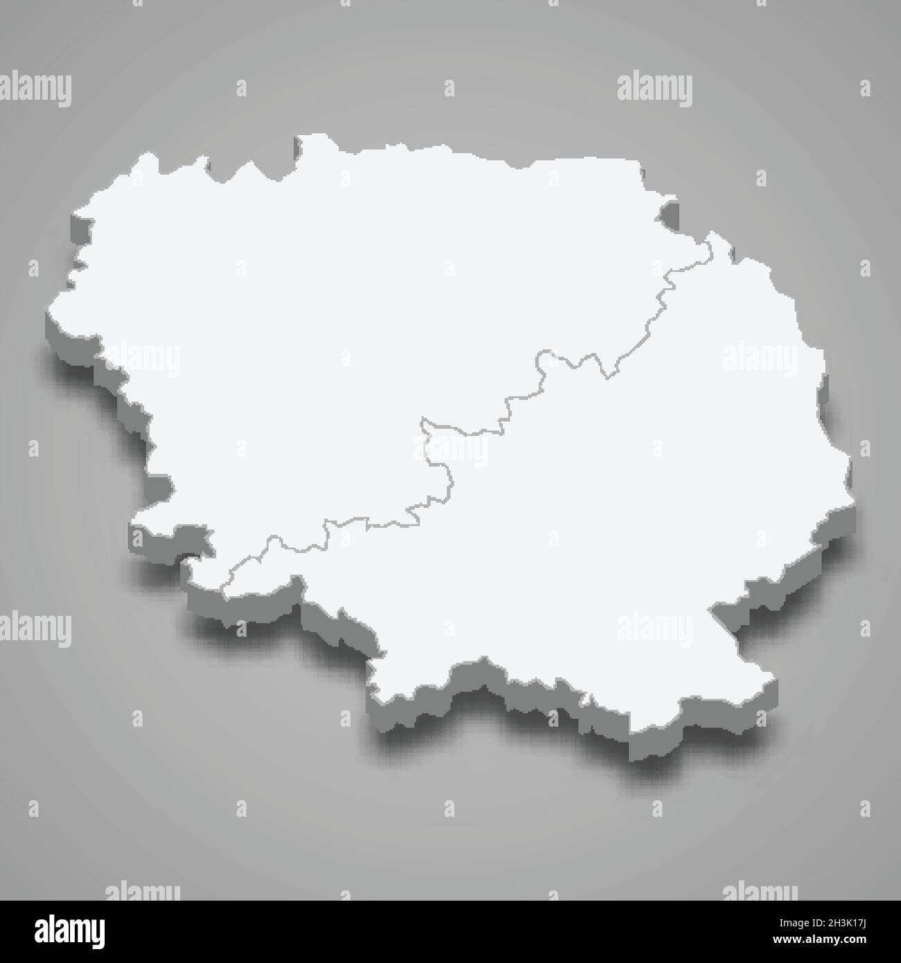 3d isometric map of Creuse is a department in France, vector ...