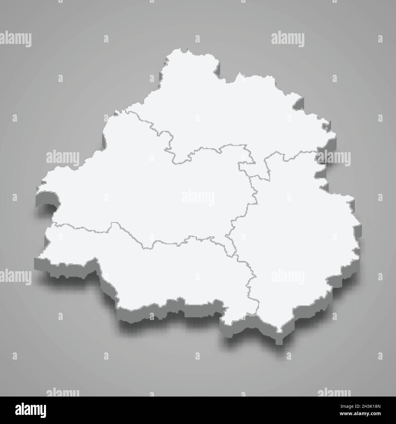 3d isometric map of Dordogne is a department in France, vector ...