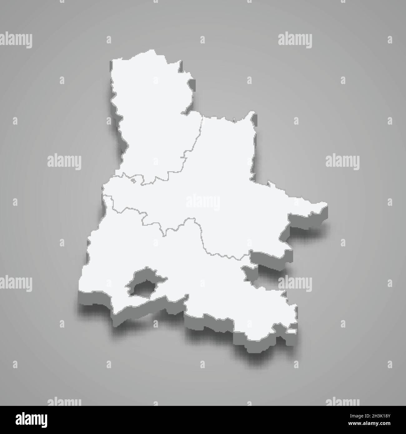 3d isometric map of Drome is a department in France, vector ...