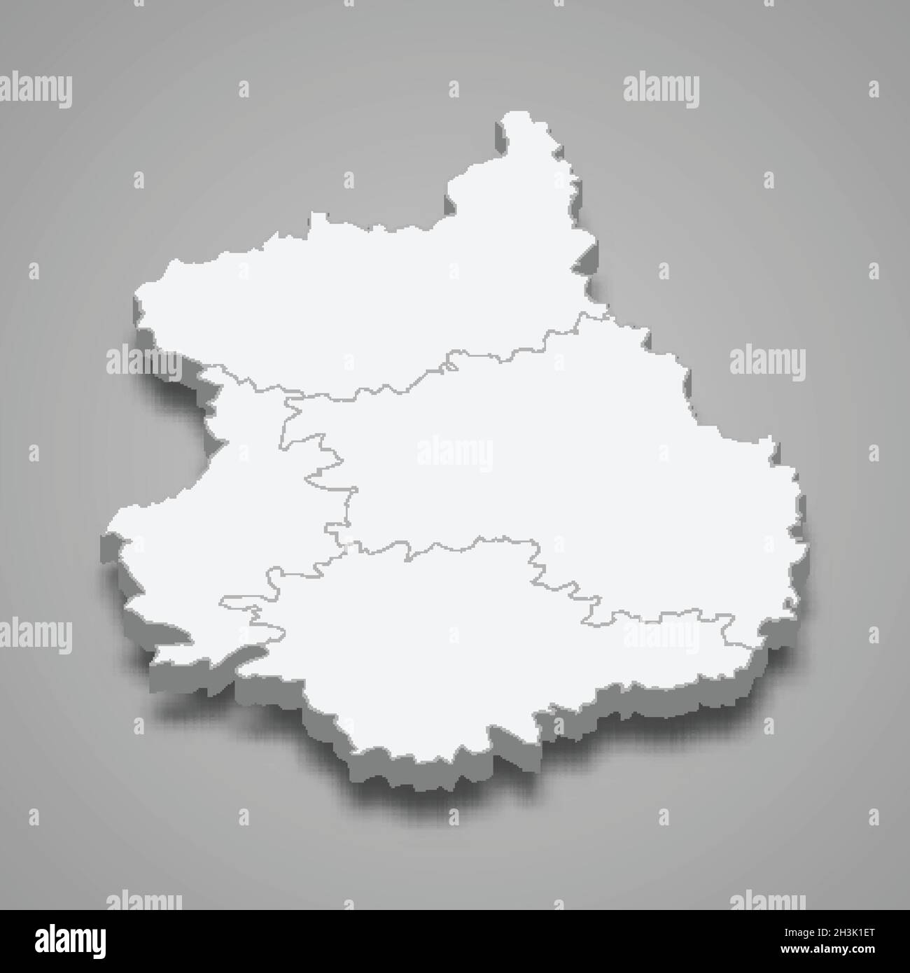 3d isometric map of Eure-et-Loir is a department in France, vector ...
