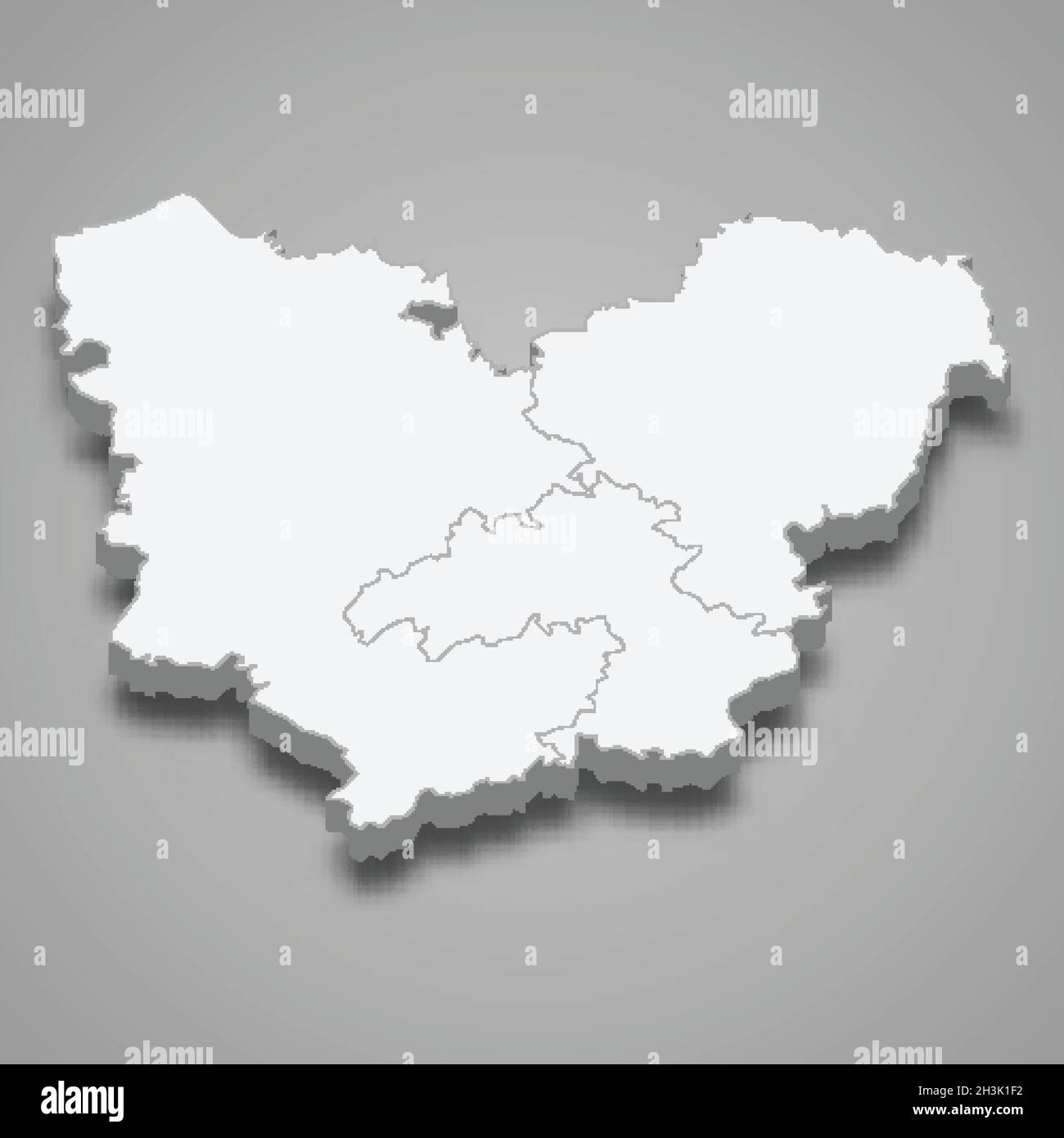 3d isometric map of Eure is a department in France, vector illustration ...