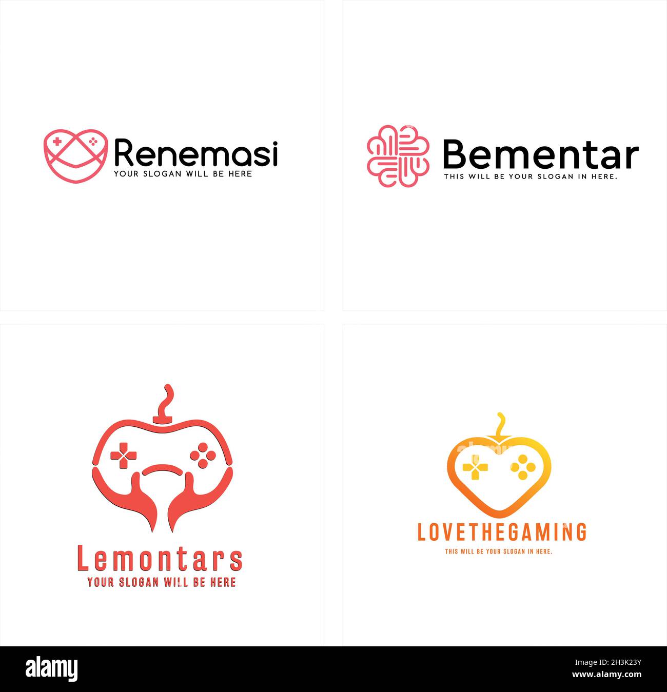 Modern technology games controller stick hand logo design Stock Vector ...