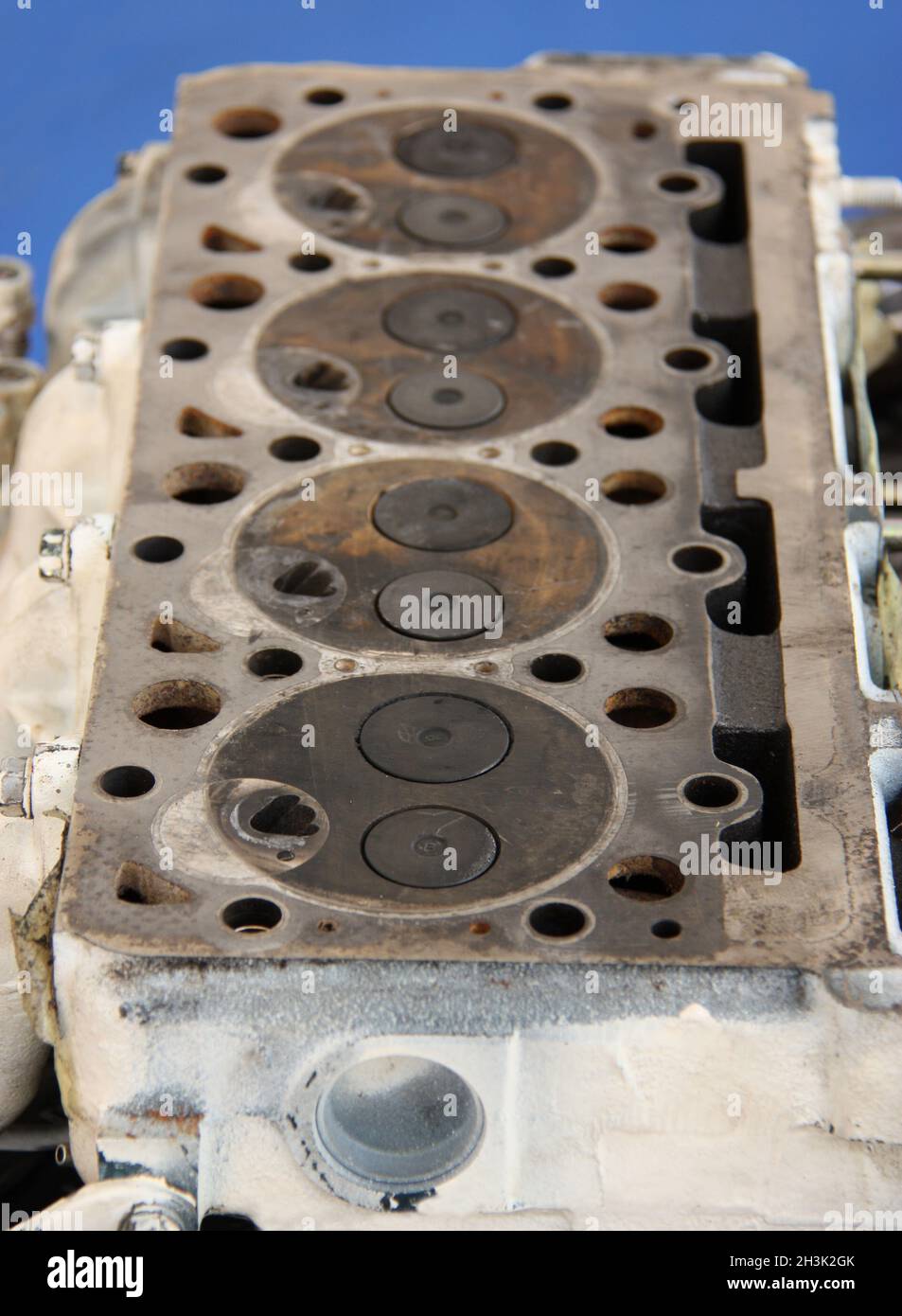 The Cylinder Head Top from a Petrol Engine Stock Photo - Alamy