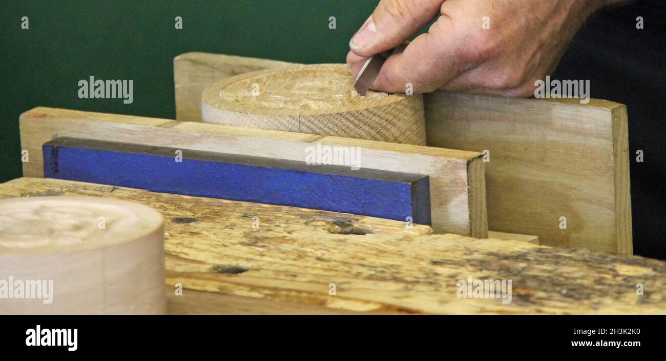 The Detailed Work of a Wood Working Craftsman Stock Photo - Alamy