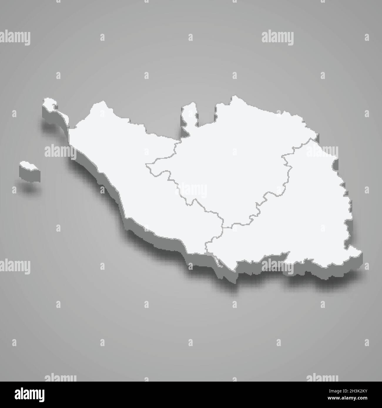 3d isometric map of Vendee is a department in France, vector ...