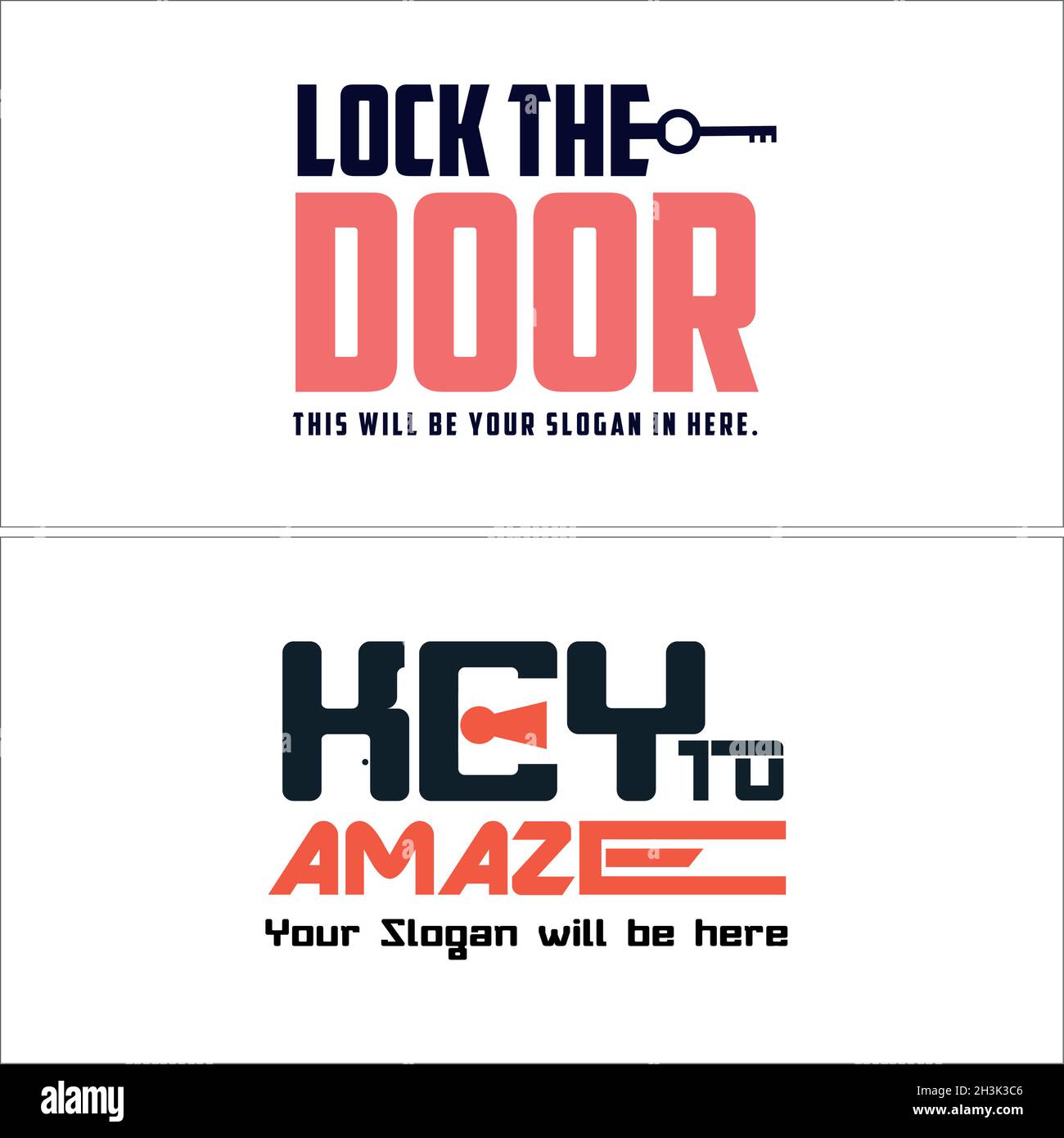 Wordmark combination icon key lock safety logo design Stock Vector ...