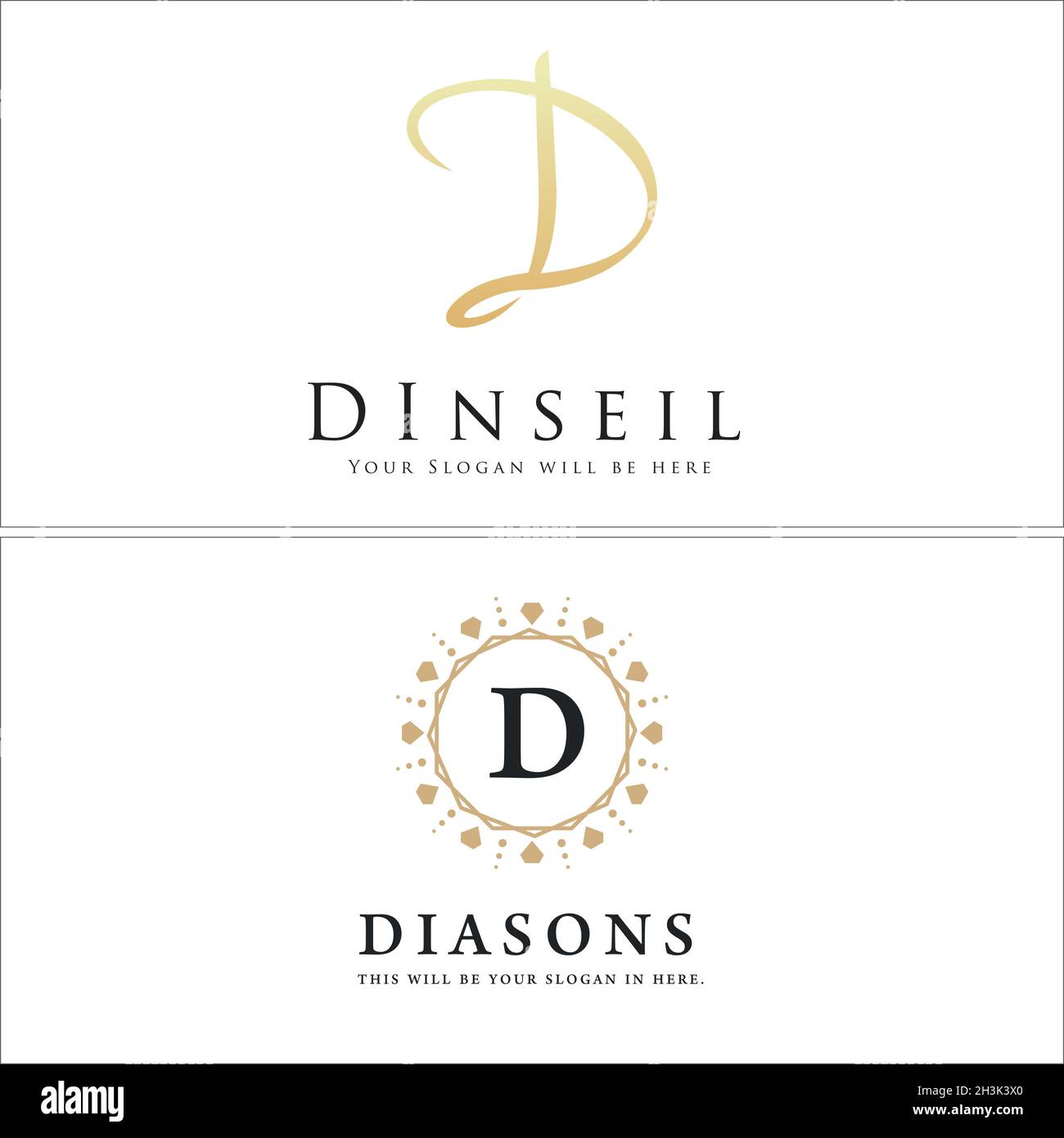 Initial letter D icon diamond jewelry logo design Stock Vector Image ...