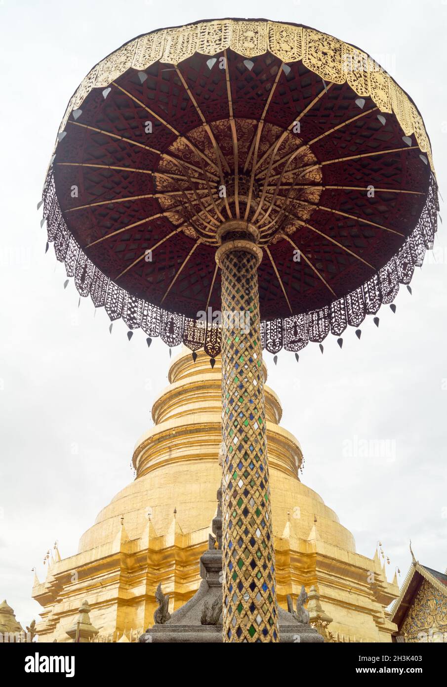 Lamphun- Wat Haripoonchai temple Stock Photo - Alamy