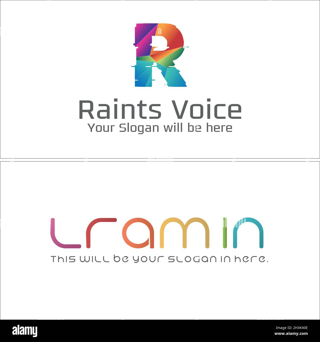 Modern colorful initial letter R text logo design Stock Vector Image ...