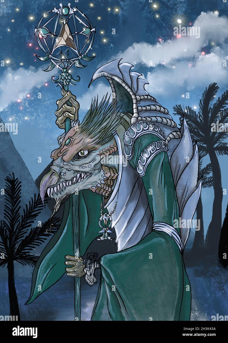 fantasy hand drawn monster character art Stock Photo - Alamy