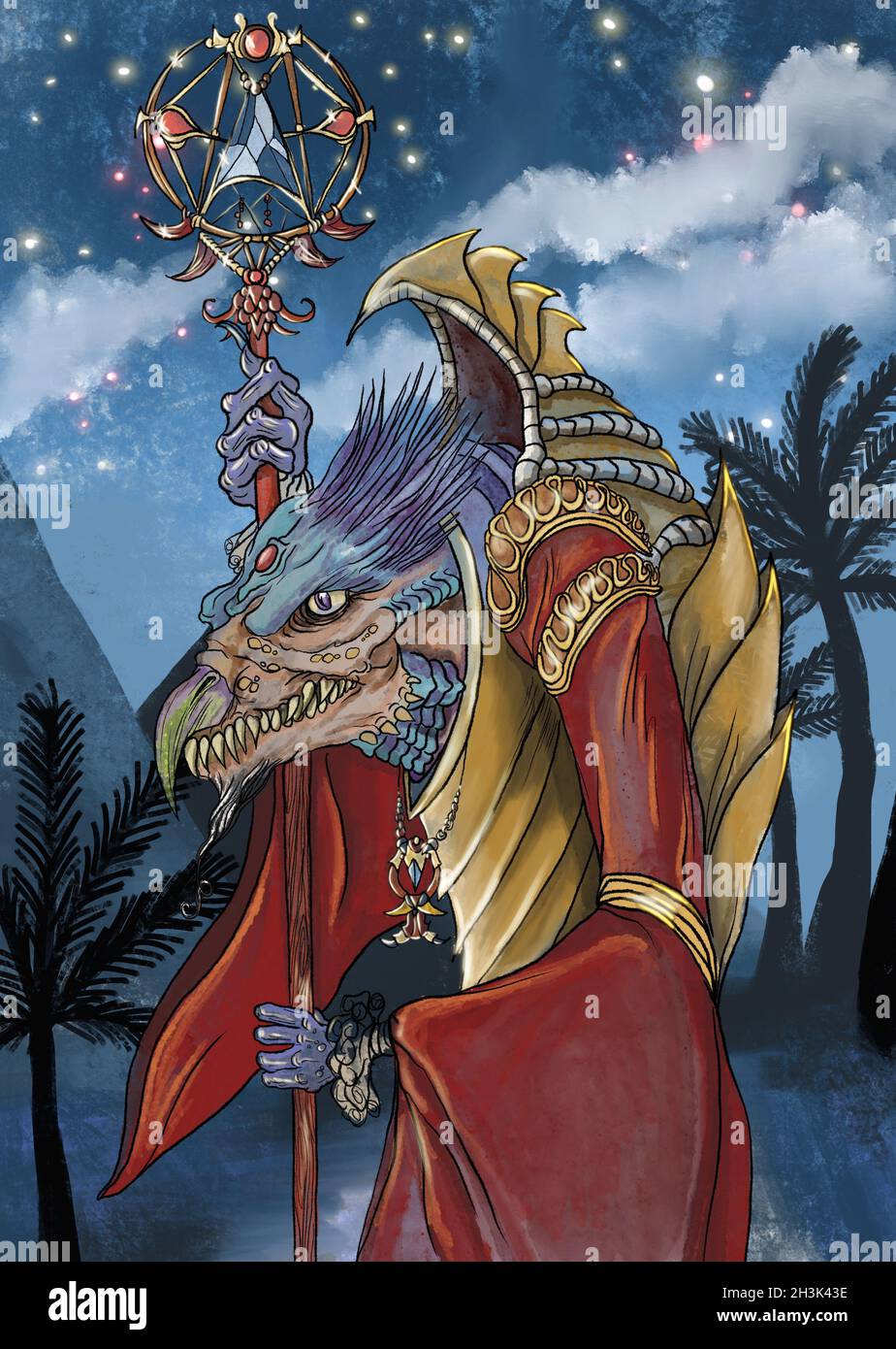 fantasy hand drawn monster character art Stock Photo - Alamy