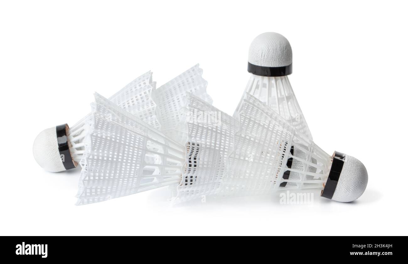 Group of shuttlecocks isolated on white background Stock Photo - Alamy
